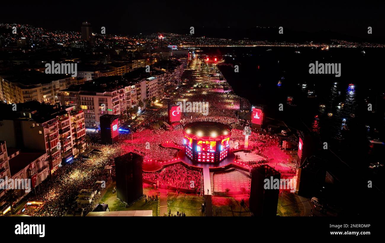 Drone image of the most crowded concert of turkey in celebration of the ...