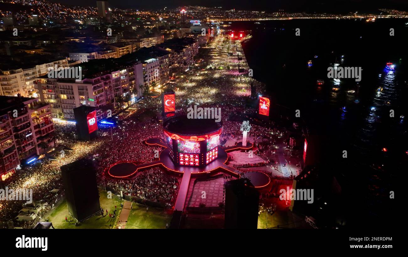 Drone image of the most crowded concert of turkey in celebration of the ...