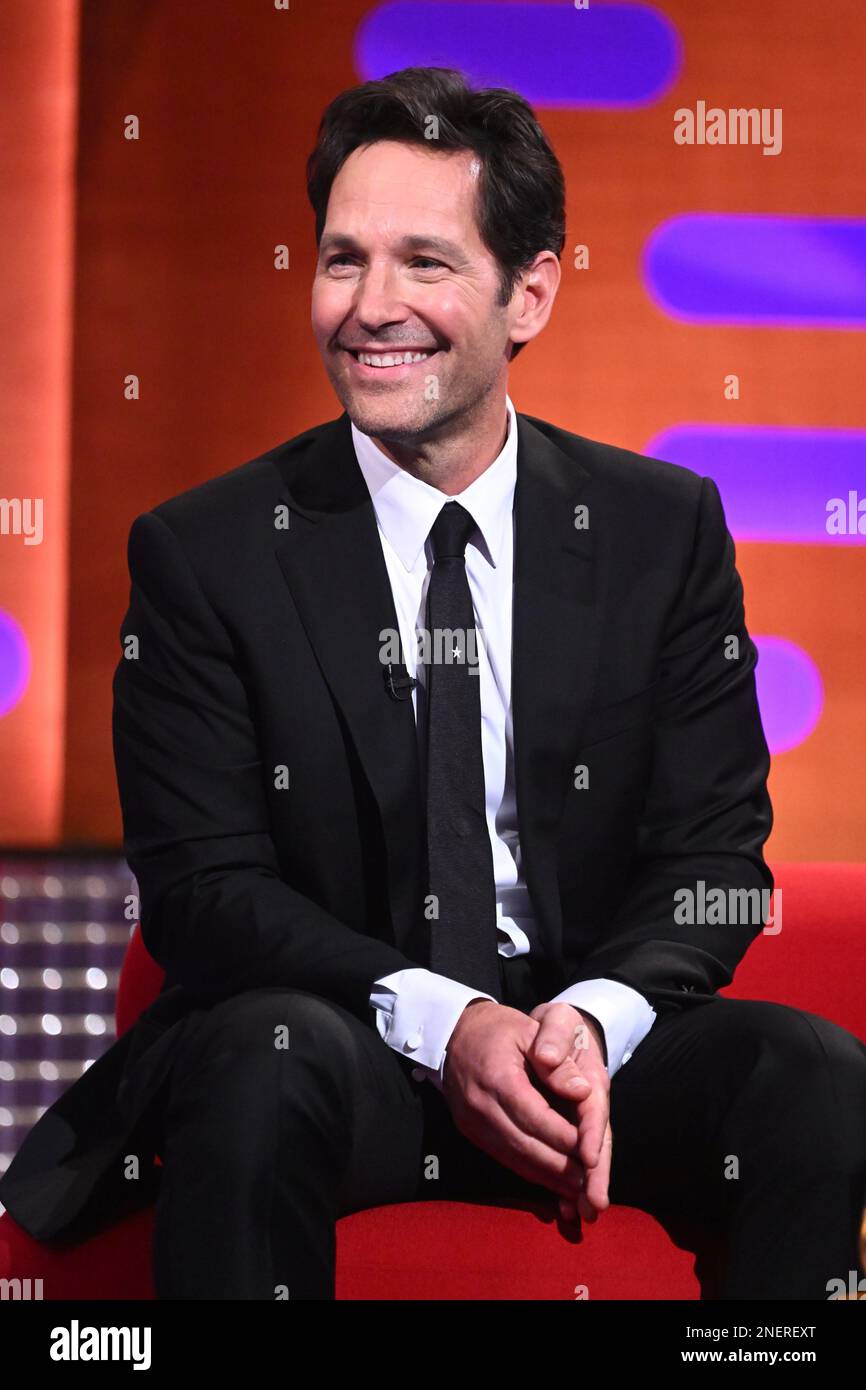 EDITORIAL USE ONLY Paul Rudd during the filming for the Graham Norton ...