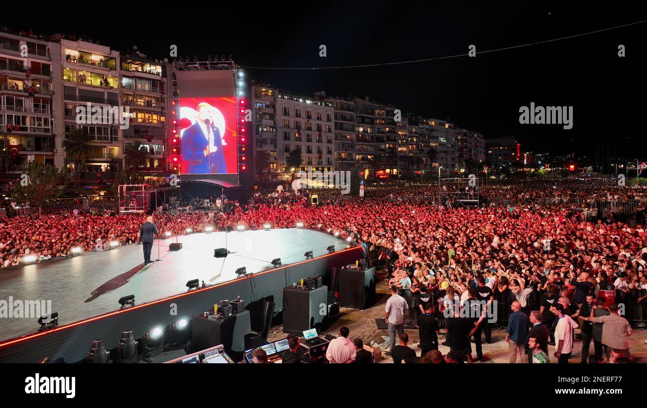 Drone image of the most crowded concert of turkey in celebration of the ...