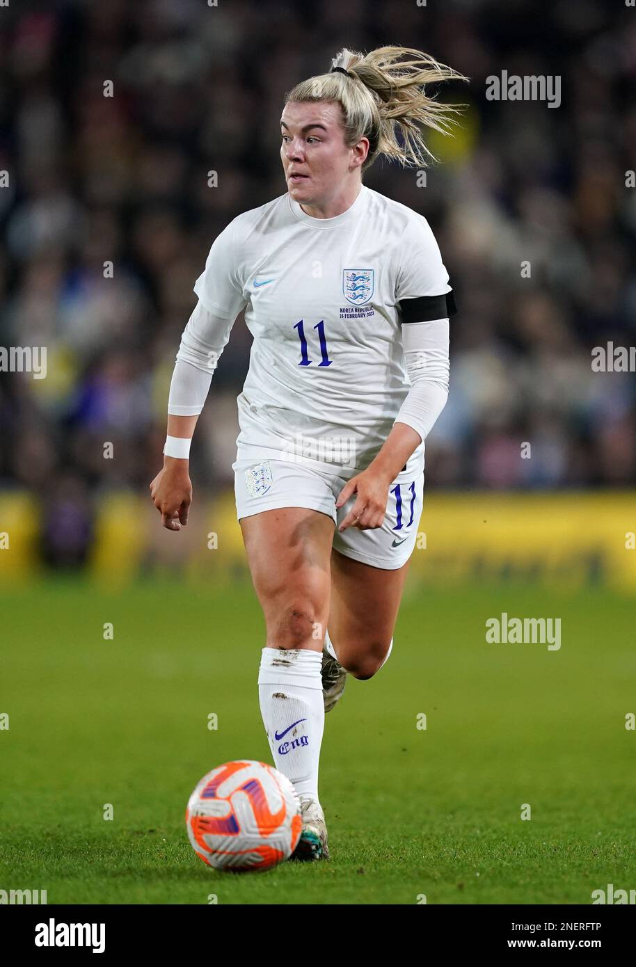 England's Lauren Hemp during the Arnold Clark Cup match at Stadium MK ...