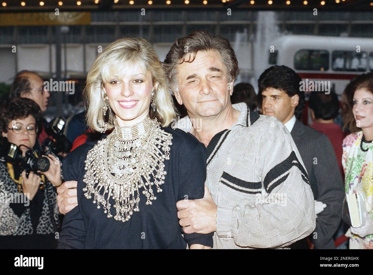 Actor Peter Falk and his wife Shera Danese arrive at the premiere of ...