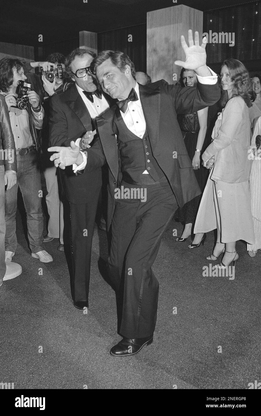 Actor Peter Falk demonstrates a little softshoe routine for ...