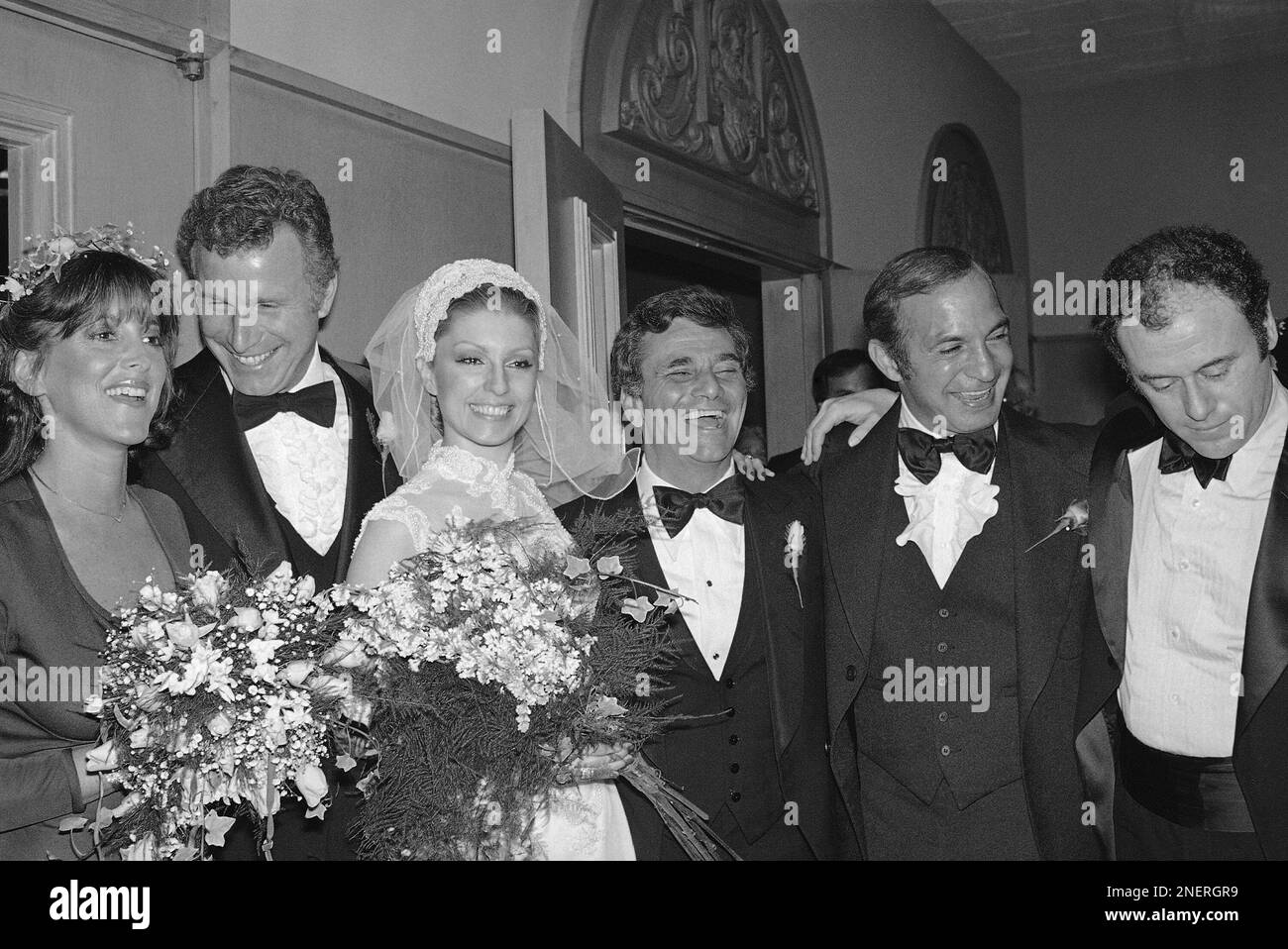 Actor Peter Falk (second from right) married Shera Danese (in bridal ...