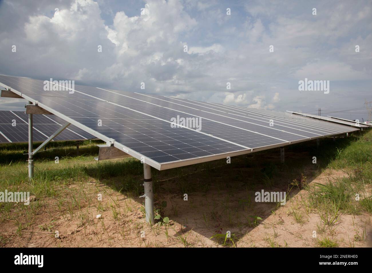 Kitwe, Zambia. 16th Feb, 2023. Photo taken on Feb. 15, 2023 shows solar ...