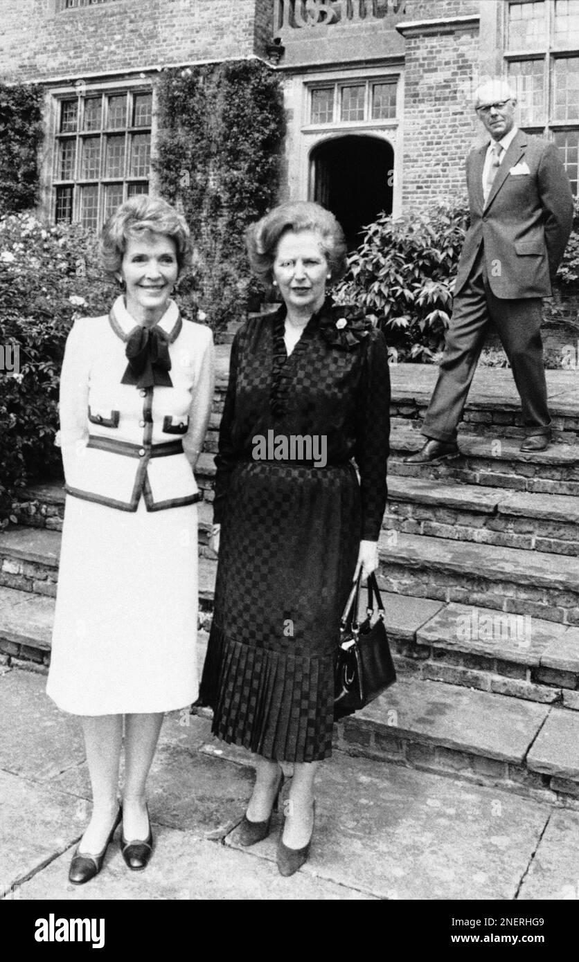 Nancy Reagan, wife of the United States President Ronald Reagan smiles ...