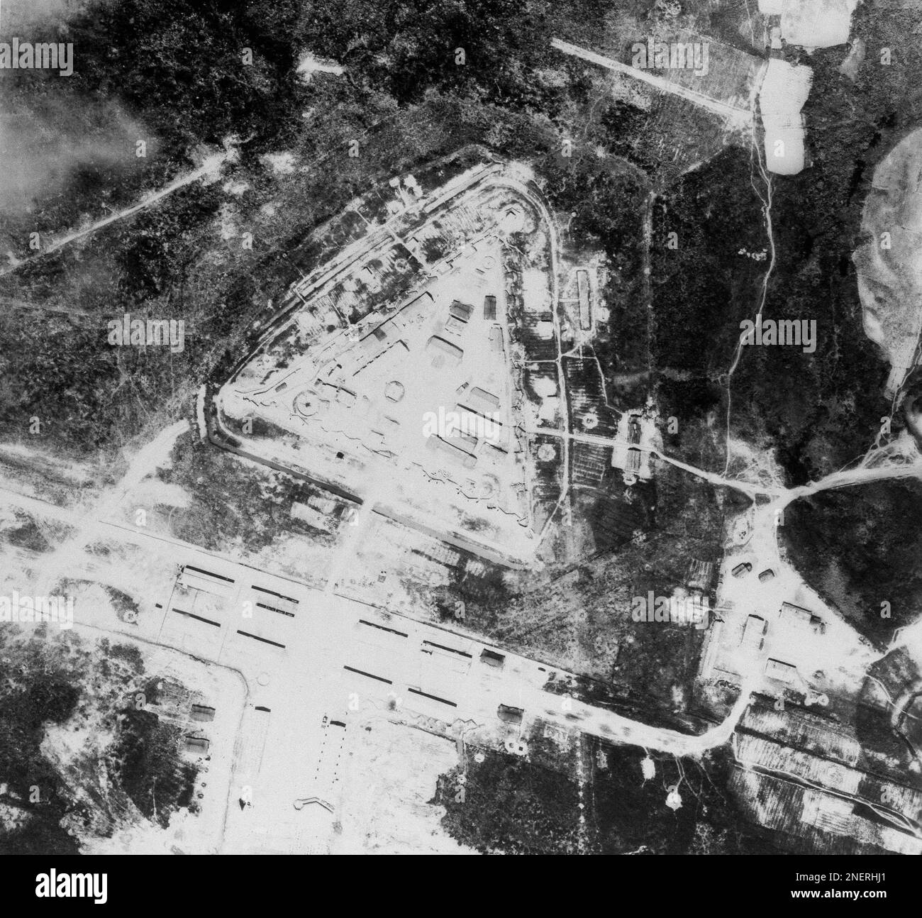 This is an aerial view of the U.S. Special forces camp on March 10 ...