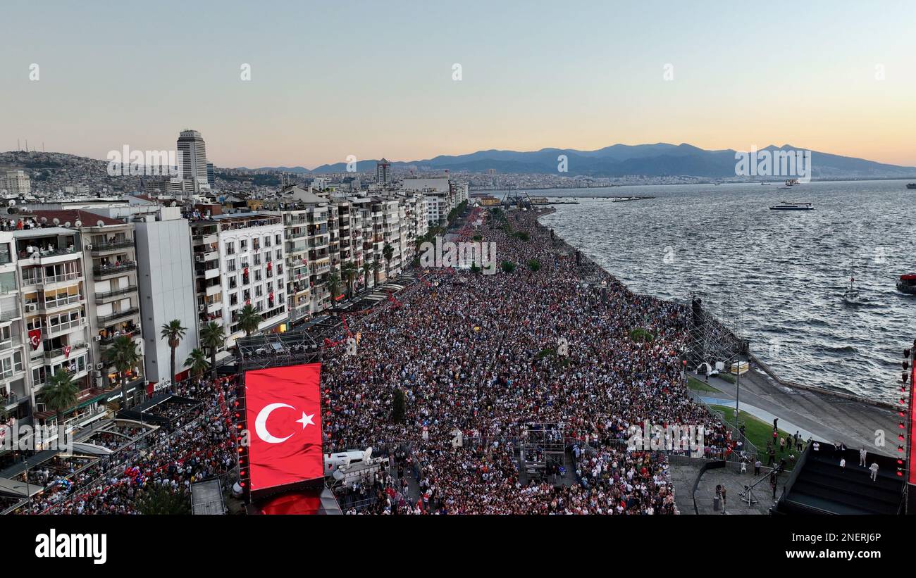 Drone image of the most crowded concert of turkey in celebration of the ...