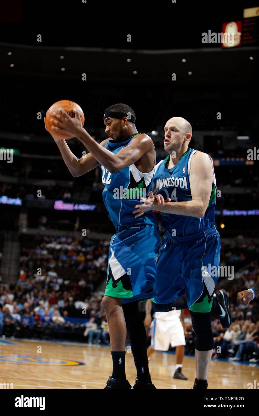 Minnesota Timberwolves forwards Corey Brewer, left, and Brian Cardinal ...