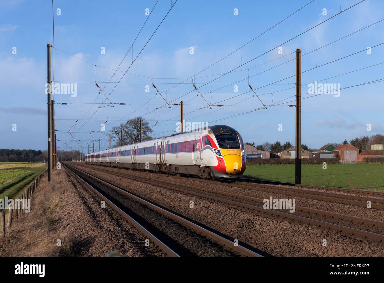 London North Eastern railway Hitachi AT300 class 801 bi mode train ...