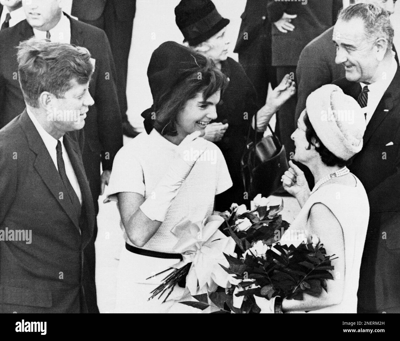 President John F. Kennedy with his wife Jacqueline on Nov. 21, 1963 in ...