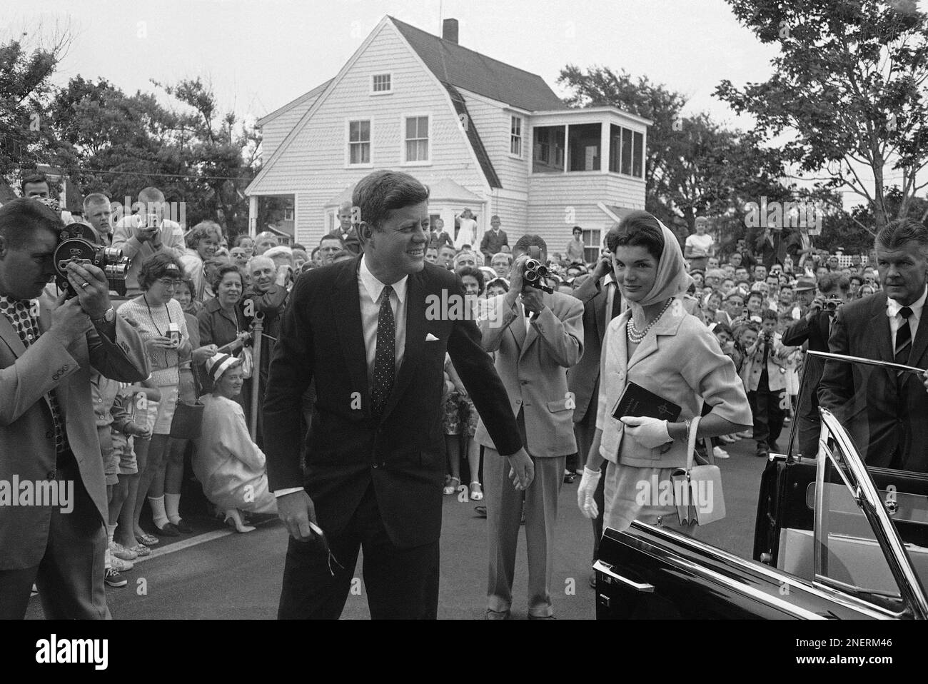 President John Kennedy and Mrs. Jacqueline Kennedy on August 6, 1961 ...