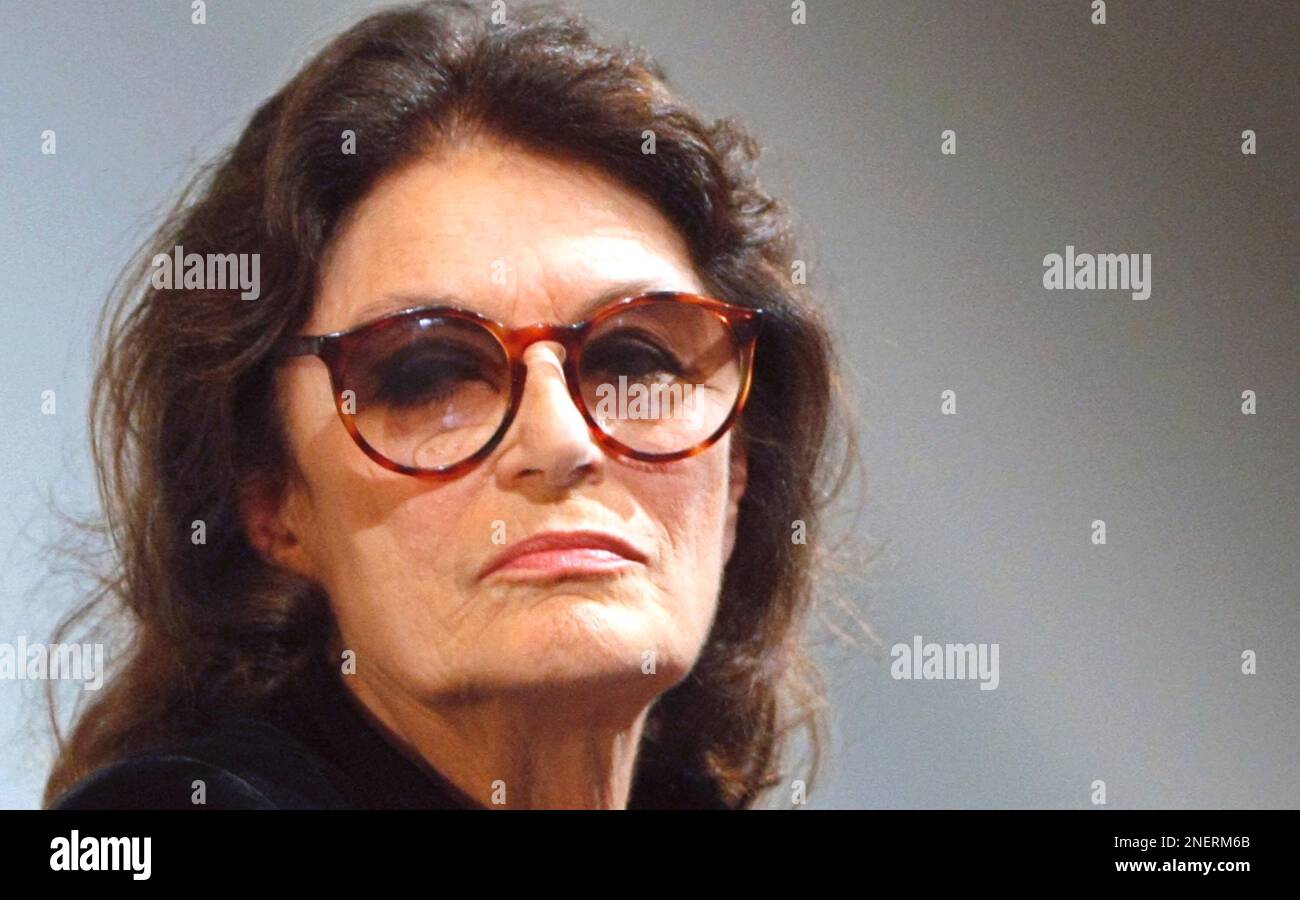 French Actress Anouk Aimee is seen during a homage to Italian's movies ...