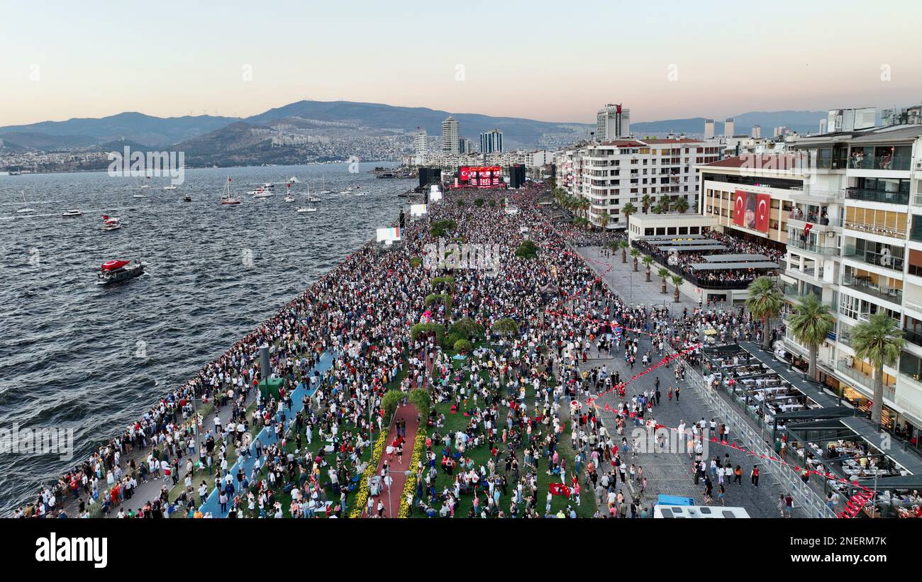 Drone image of the most crowded concert of turkey in celebration of the ...