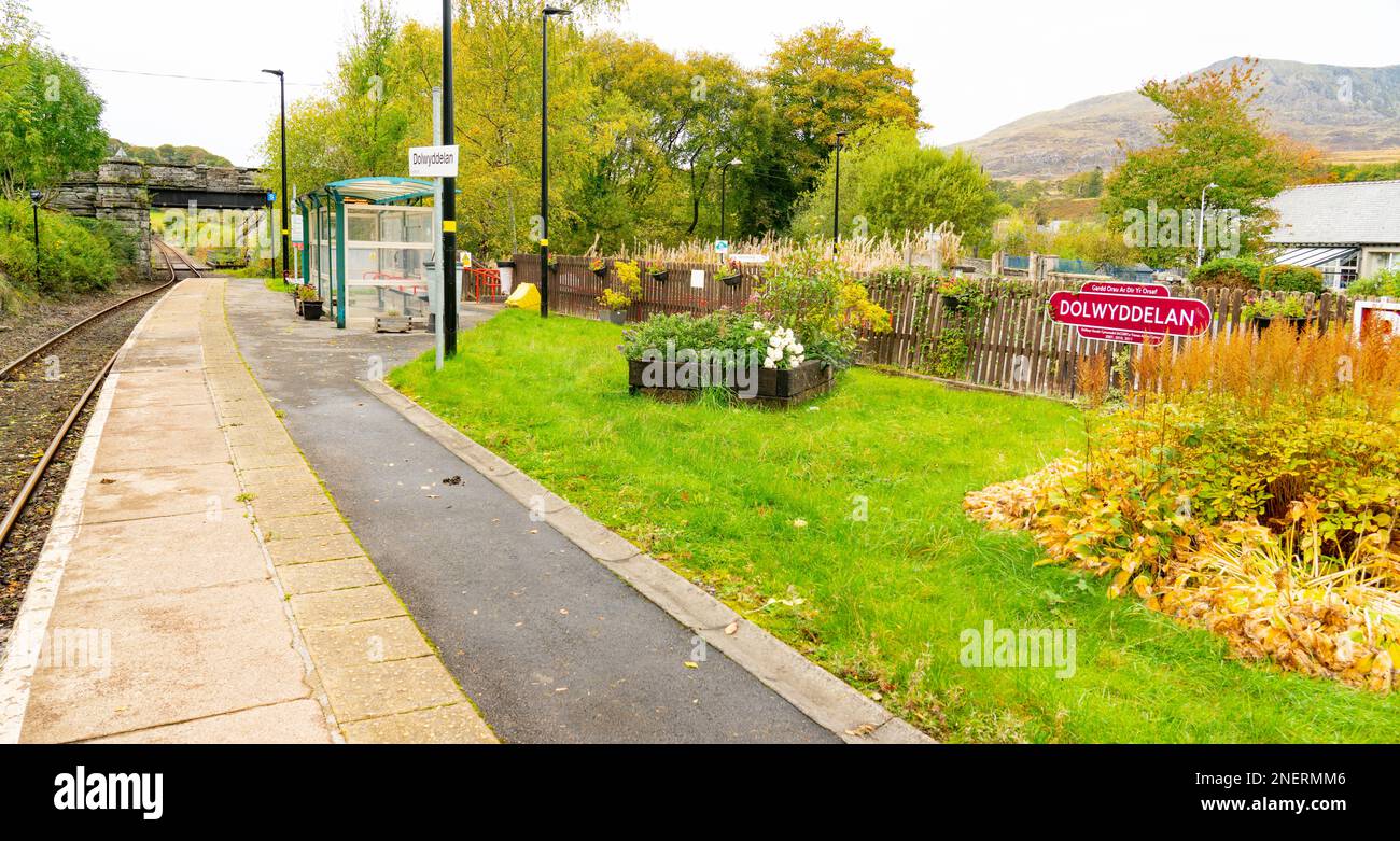 Dolwyddelan Train Station, Gwynedd, North Wales. Image taken in October ...