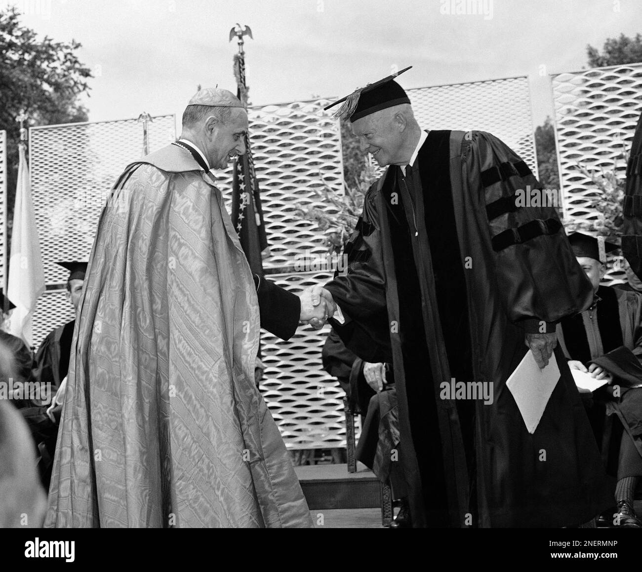 President Dwight Eisenhower and his Eminence Giovanni Batista Cardinal ...