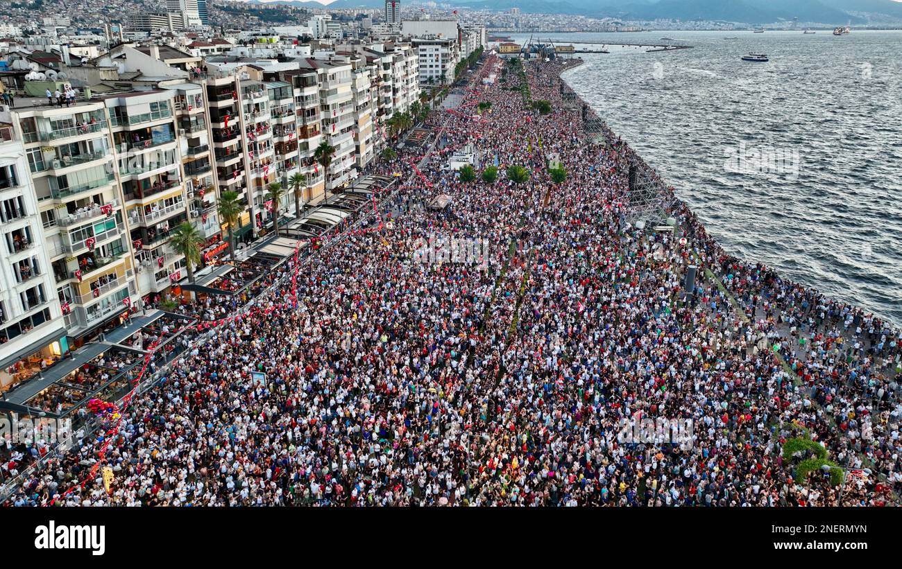 Drone image of the most crowded concert of turkey in celebration of the ...