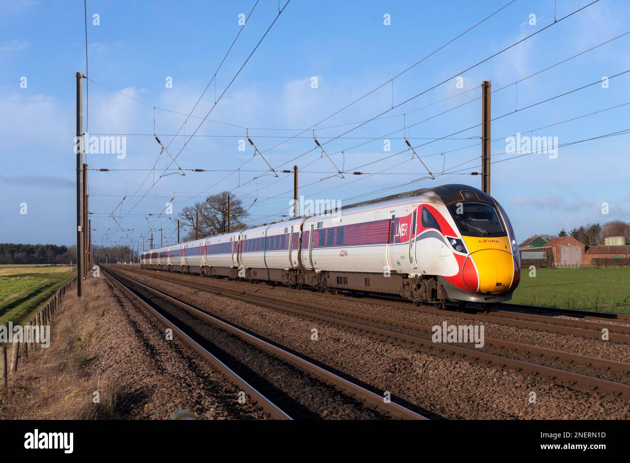 London North Eastern railway Hitachi AT300 class 801 bi mode train ...