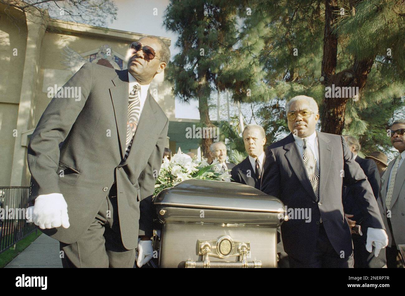 Pallbearers, left to right, Bob Gibson, Sam Bercovich, Maury Wills and ...