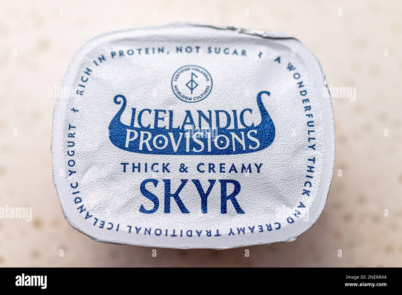 Naples, USA - January 23, 2022: Product label for Icelandic Provisions ...