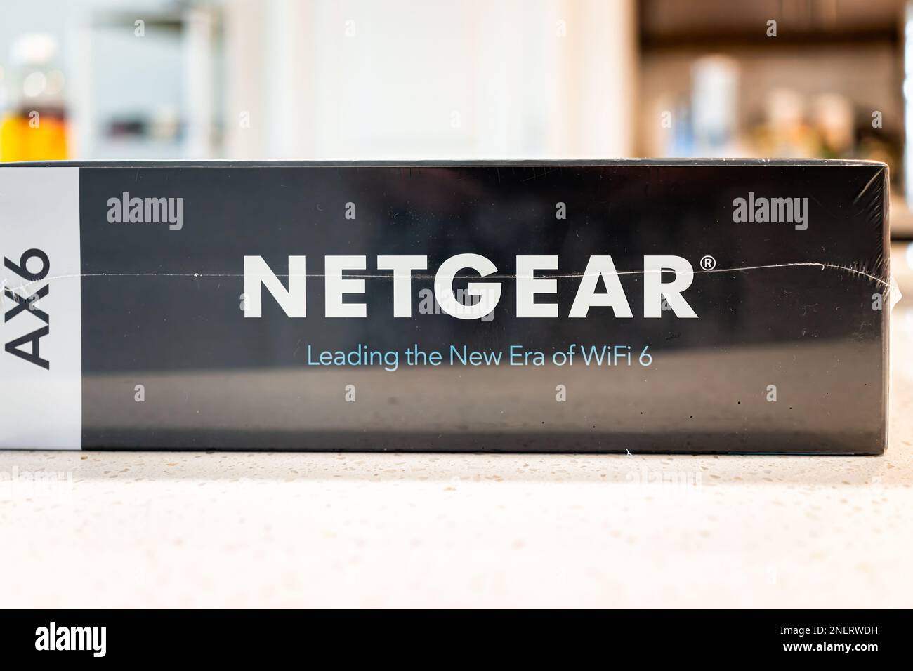 Naples, USA - May 11, 2022: Wifi 6 Nighthawk router box case for new ...