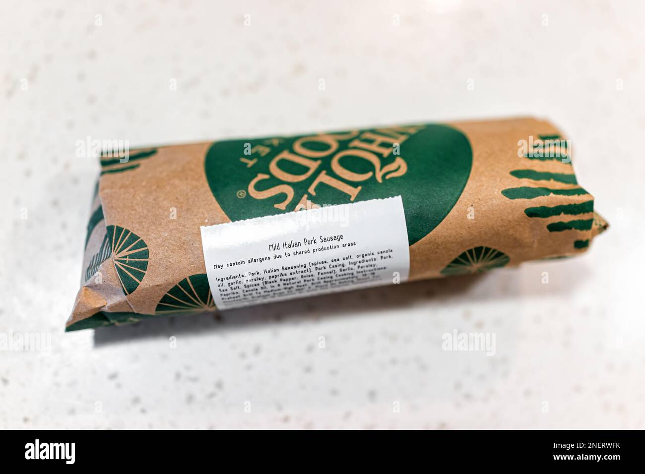 Naples, USA - May 11, 2022: Mild Italian pork sausage label on Whole ...