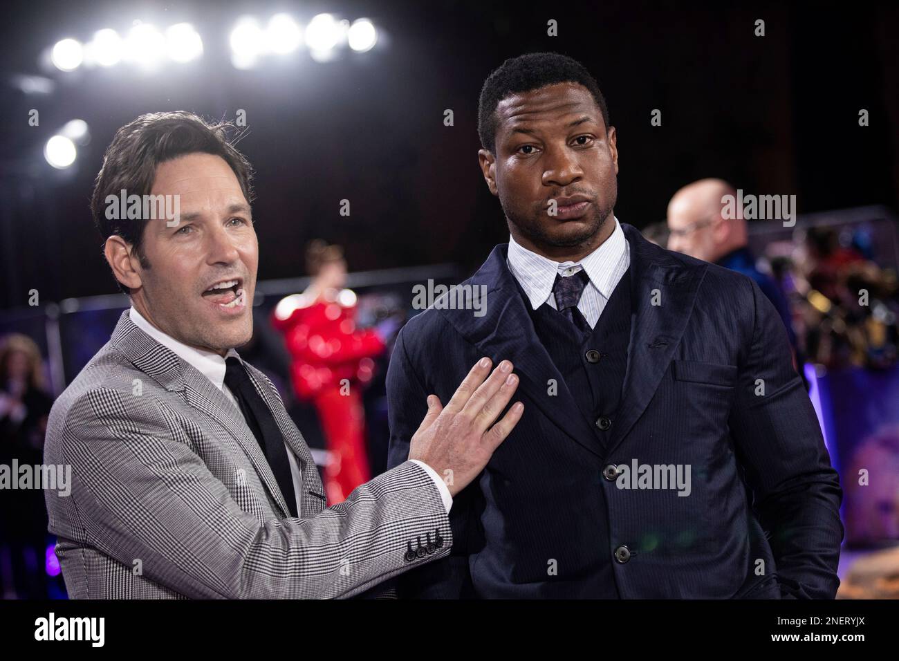 Paul Rudd and Jonathan Majors pose for photographers upon arrival for ...
