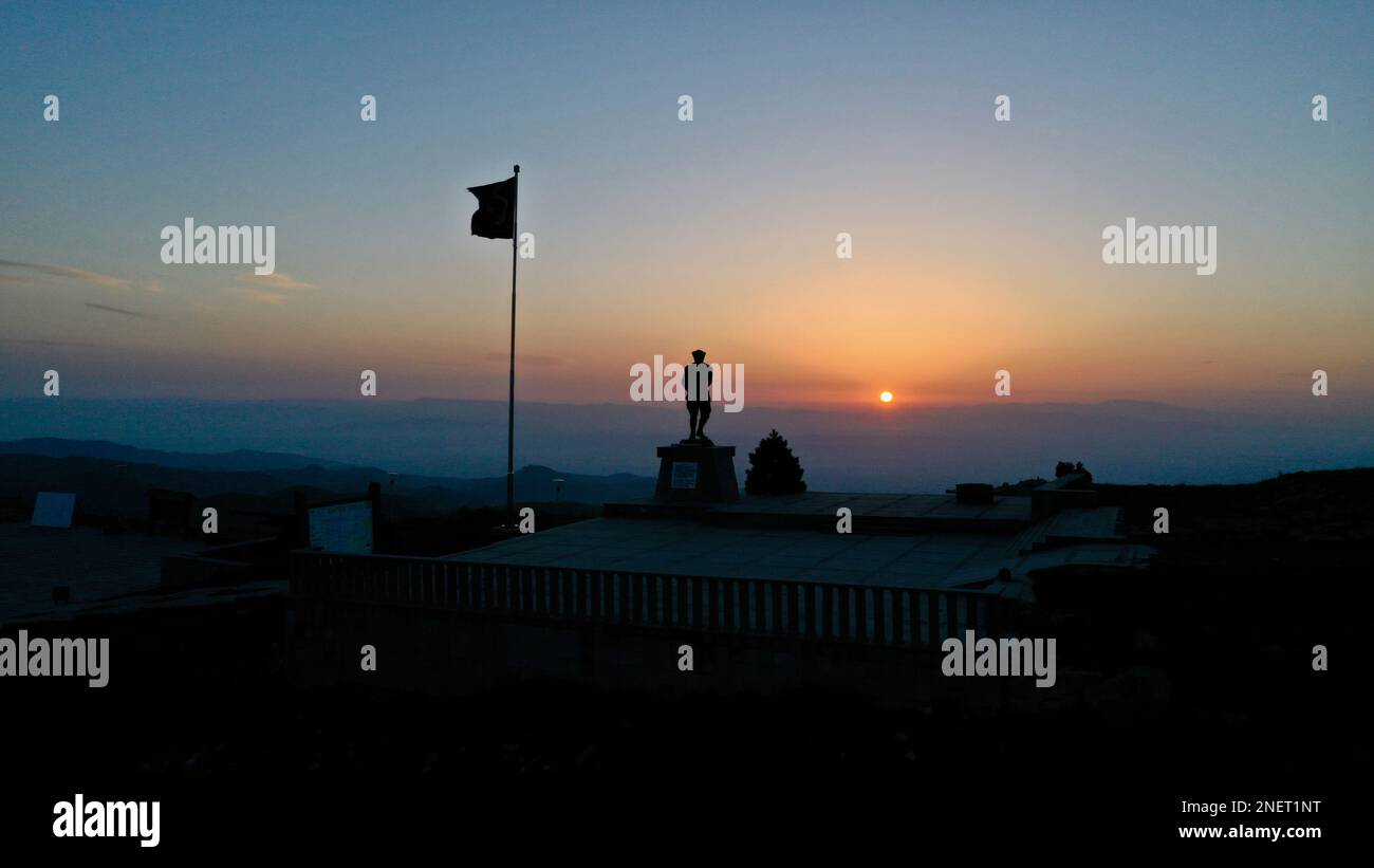 The monument in Kocatepe, where Ataturk started the great attack. High ...