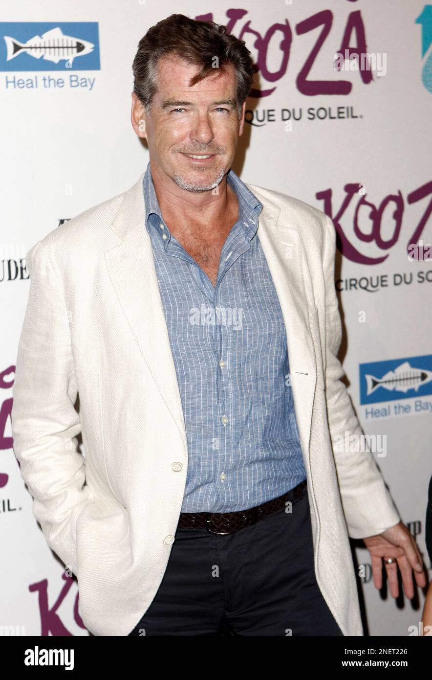 Actor Pierce Brosnan arrives for the Opening Night Gala for KOOZA, the ...