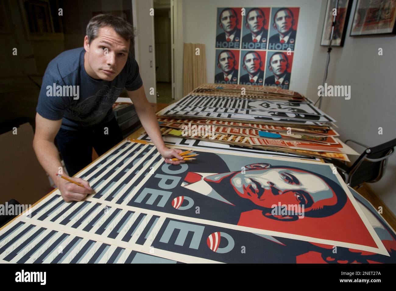 FILE - This Jan. 12, 2009 file photo shows artist Shepard Fairey ...
