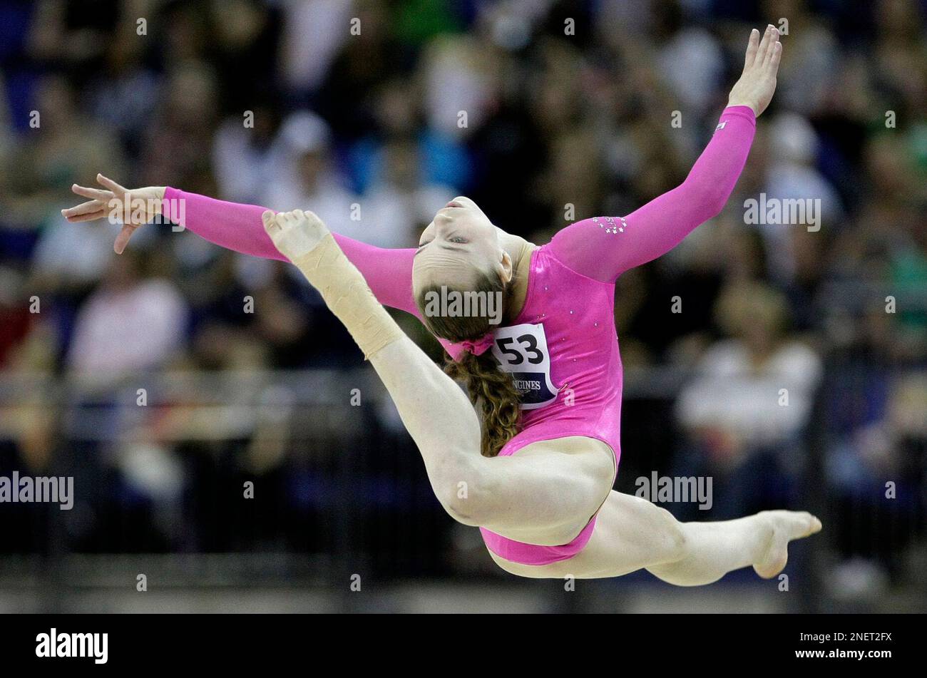 Rebecca Bross of the US in action during her floor routine at the Women ...