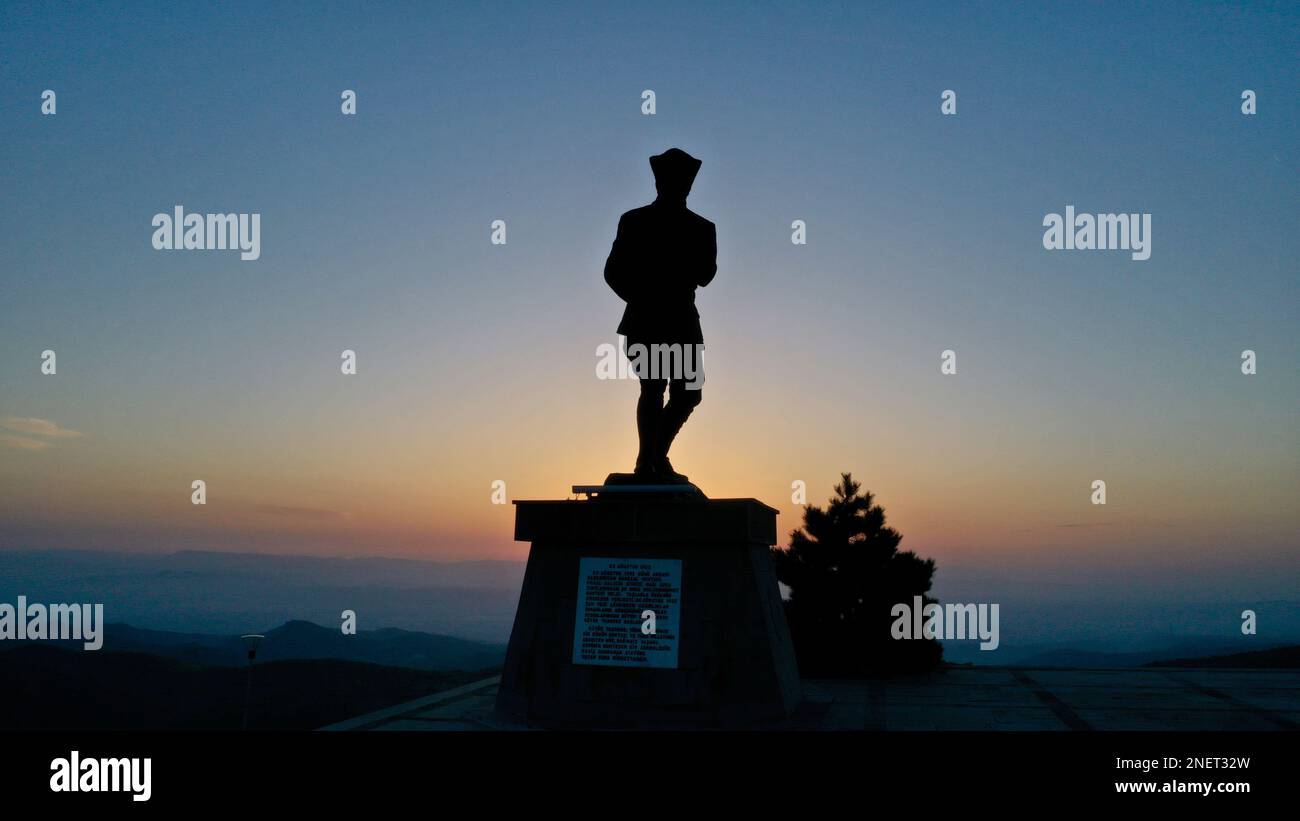 The monument in Kocatepe, where Ataturk started the great attack. High ...