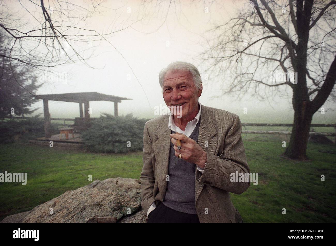 Jack Palance stands on his ranch on Monday, Jan. 27, 1997 in Tehachapi ...