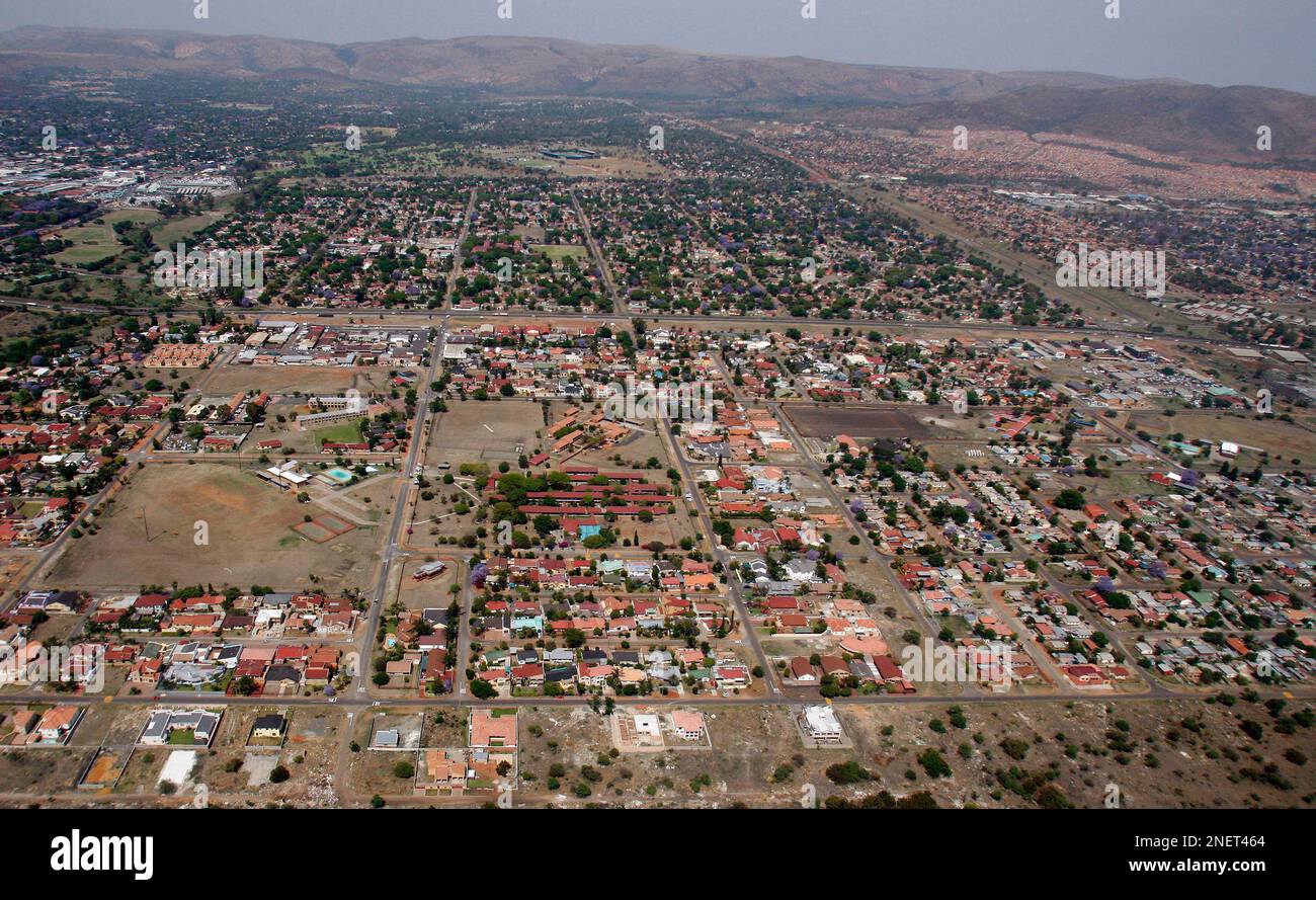 An aerial photo of Rustenburg, South Africa, Thursday, Oct. 15, 2009 ...