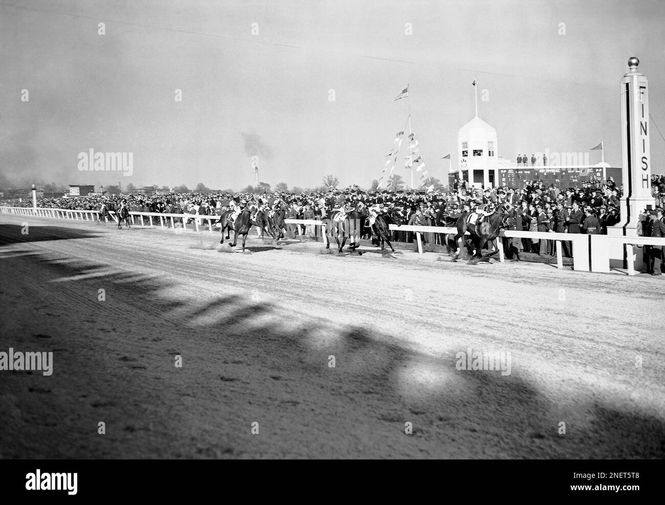 Gallahadion, a 35-1 shot, is shown finishing a length and a half ahead ...