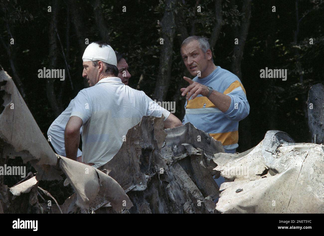 Captain Michel Hasseline, right, makes a point during an investigation ...