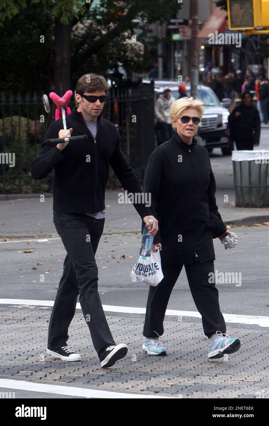 Hugh Jackman and wife Deborah-Lee Furness are seen walking in New York ...