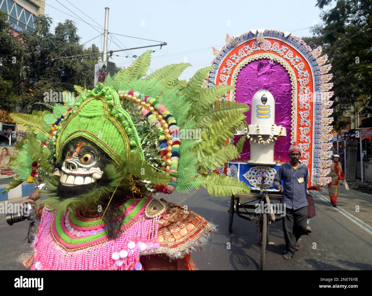 Traditional Chau artists take part in a procession on the occassion of ...