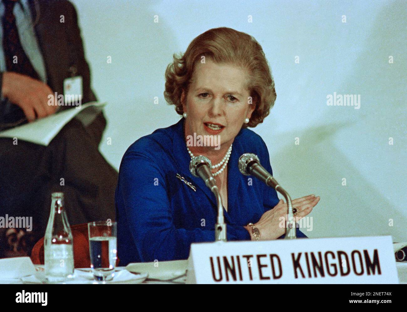 British Prime Minister Margaret Thatcher, speaking at Tokyo summit ...