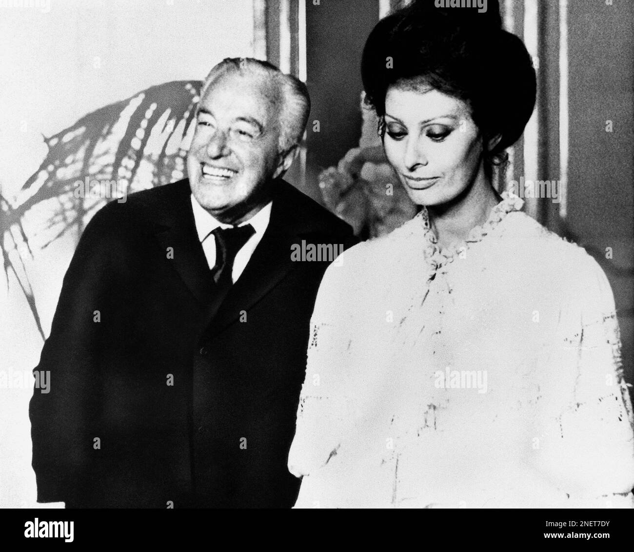 Italian movie director Vittorio De Sica smiles on the set of his latest ...