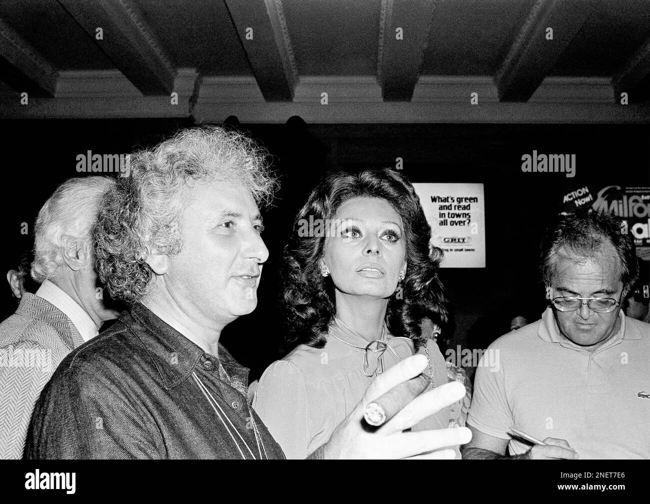 Italian film actress Sophia Loren listens to director Michael Winner ...