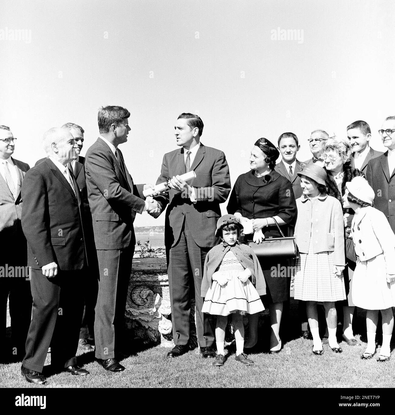 President John F. Kennedy shakes hands with Peter Princi of Winthrop ...