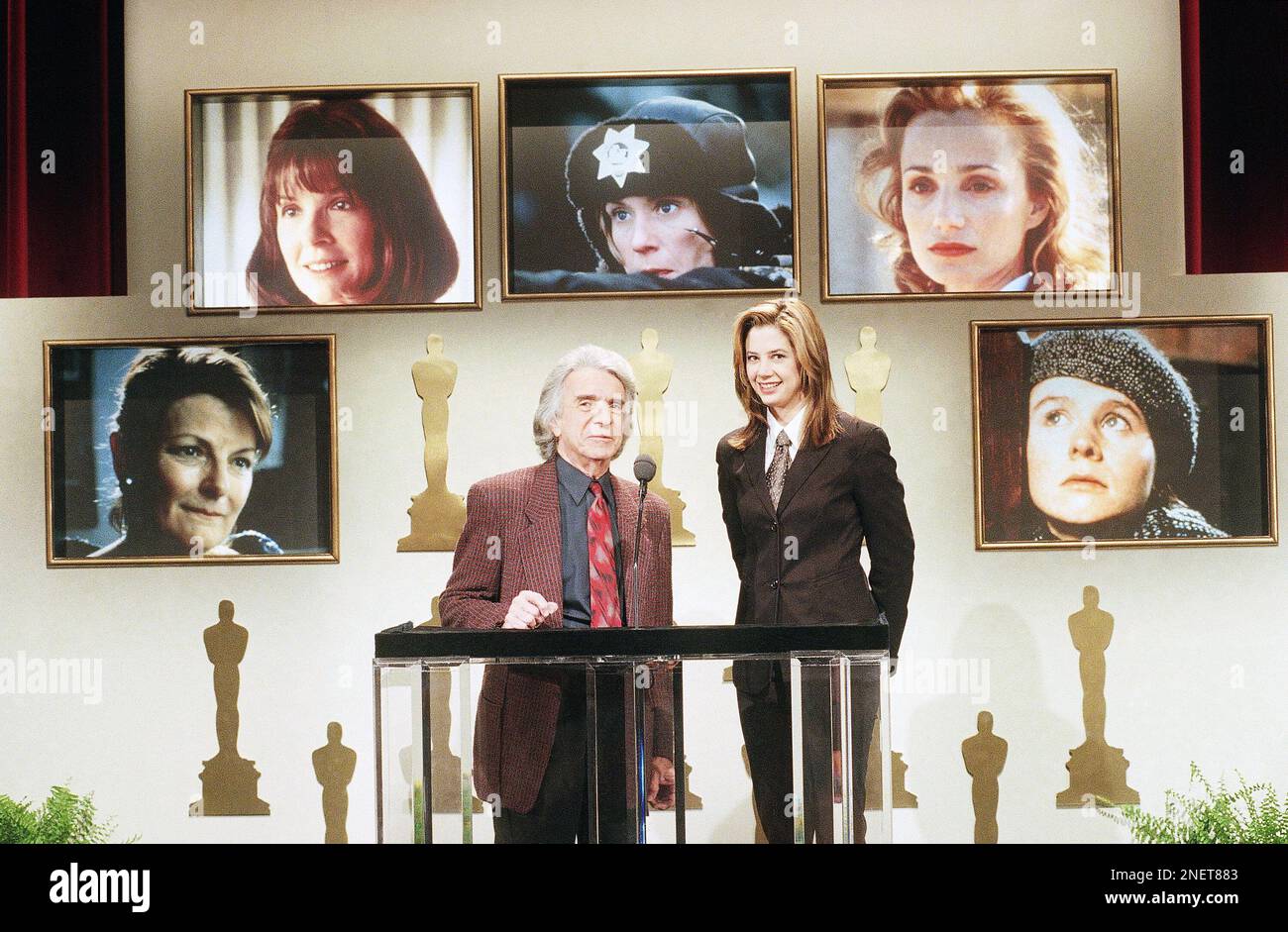 Actress Mira Sorvino and Arthur Hiller, President of the Academy of ...