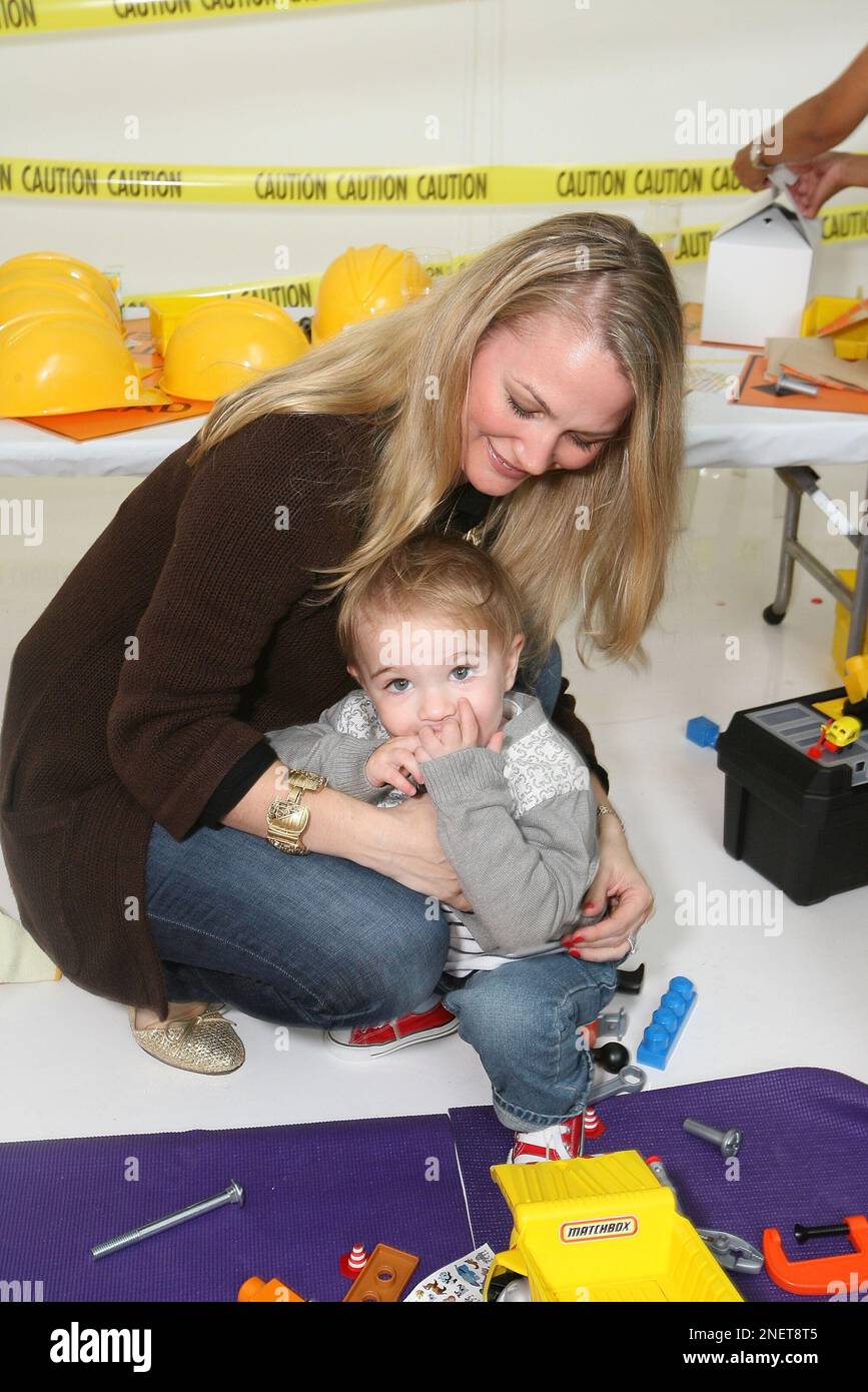Sarah Wynter and son Oscar attend a Rocky the Robot Truck themed ...