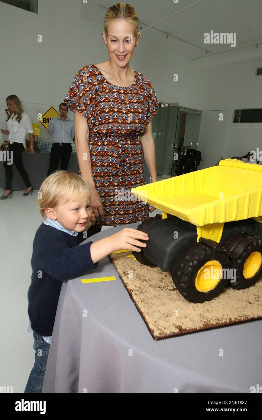 Kelly Rutherford and son Hermes attend a Rocky the Robot Truck themed ...