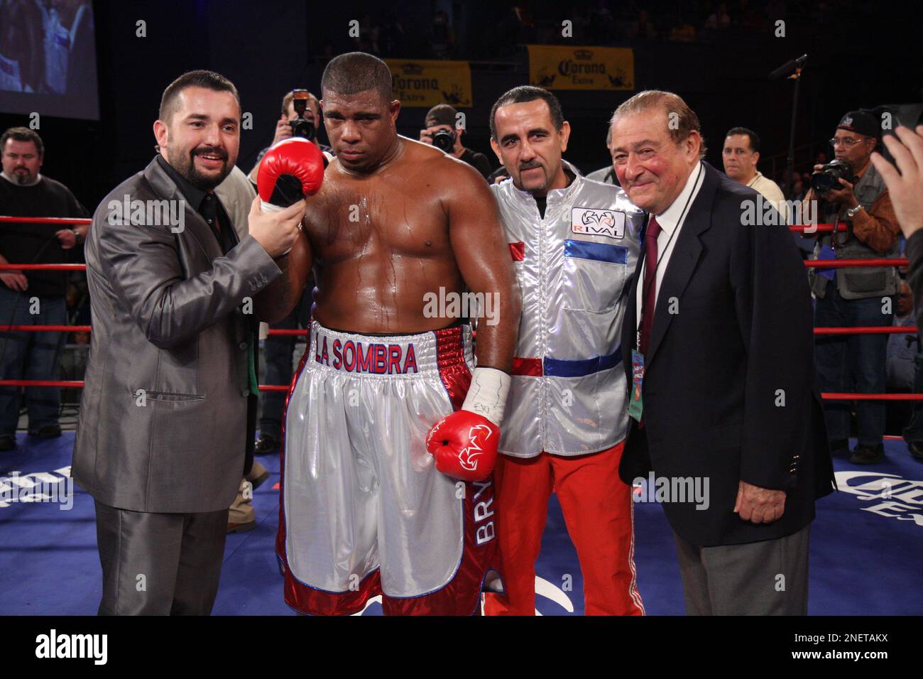 Odlanier Solis, second from left, celebrates with unidentified team ...