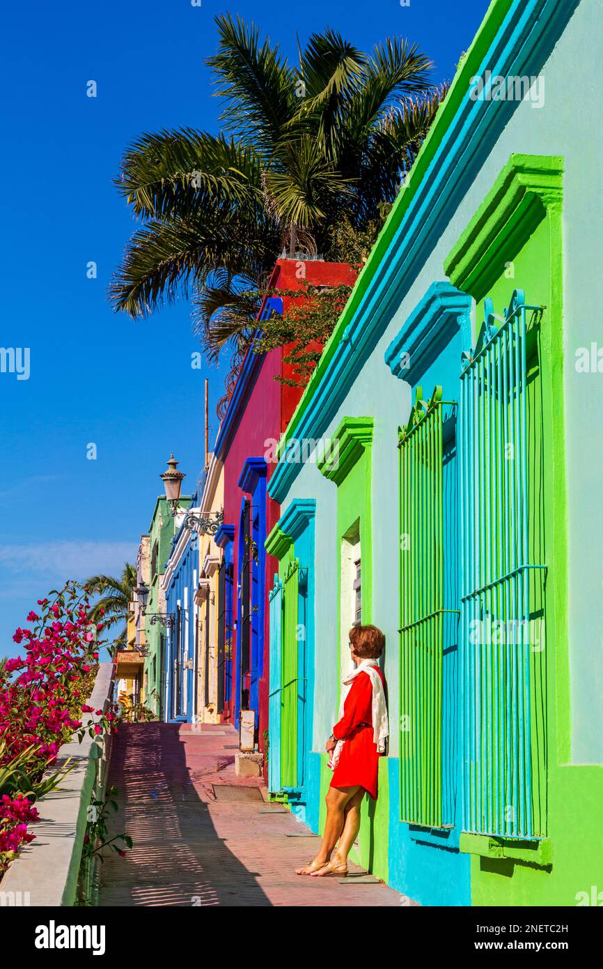Angel Flores Street, Historic Old Town, Mazatlan City, Sinaloa State ...