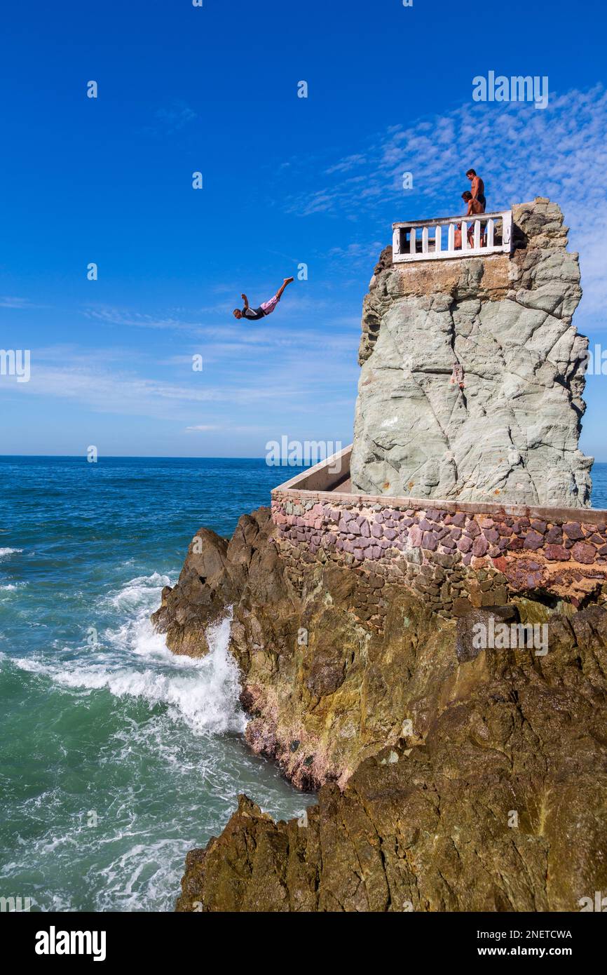 Cliff diving platformPaseo Olas Atlas, Mazatlan City, Sinaloa State ...