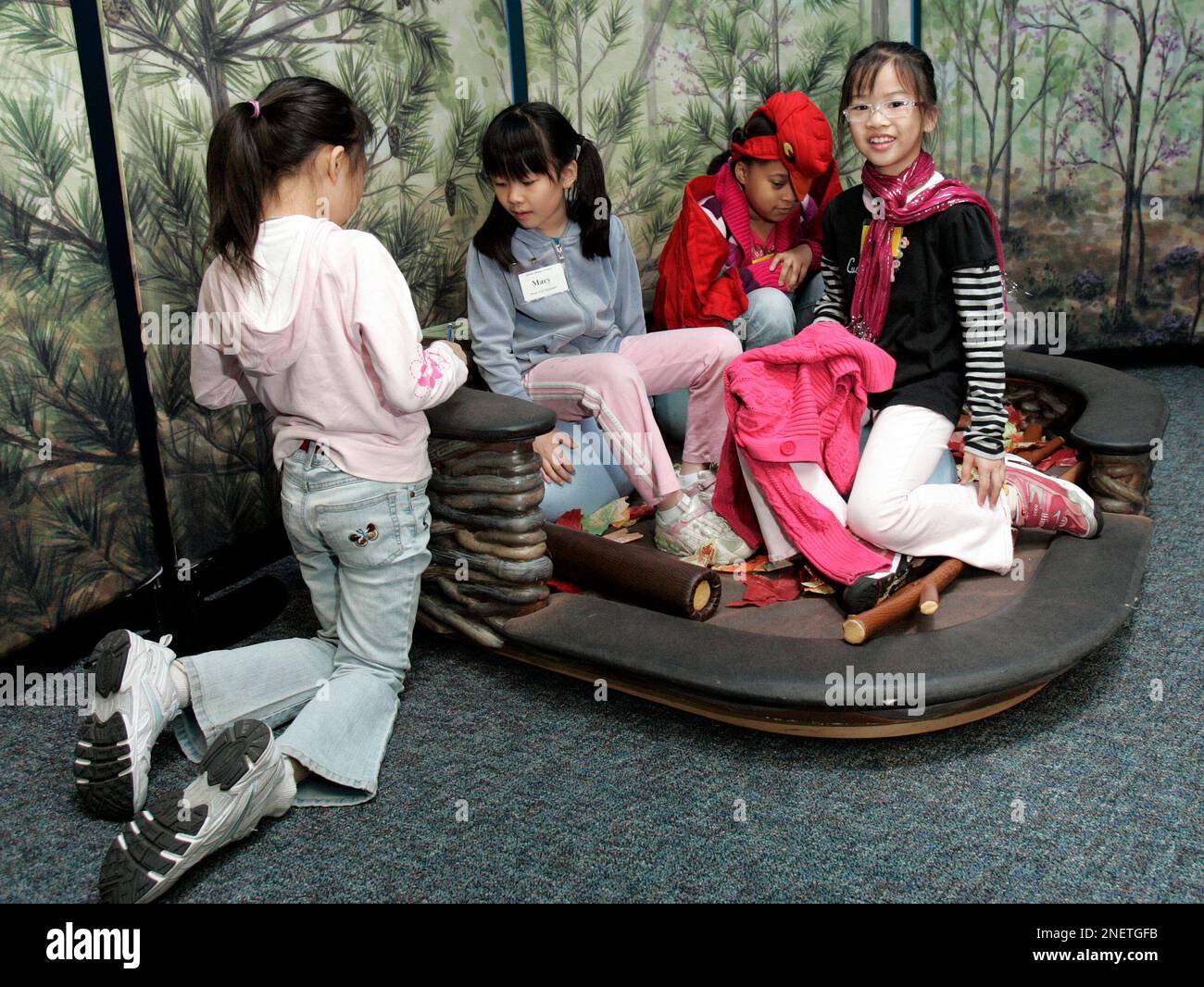 Boston school children take in the sights and sounds at the opening of ...
