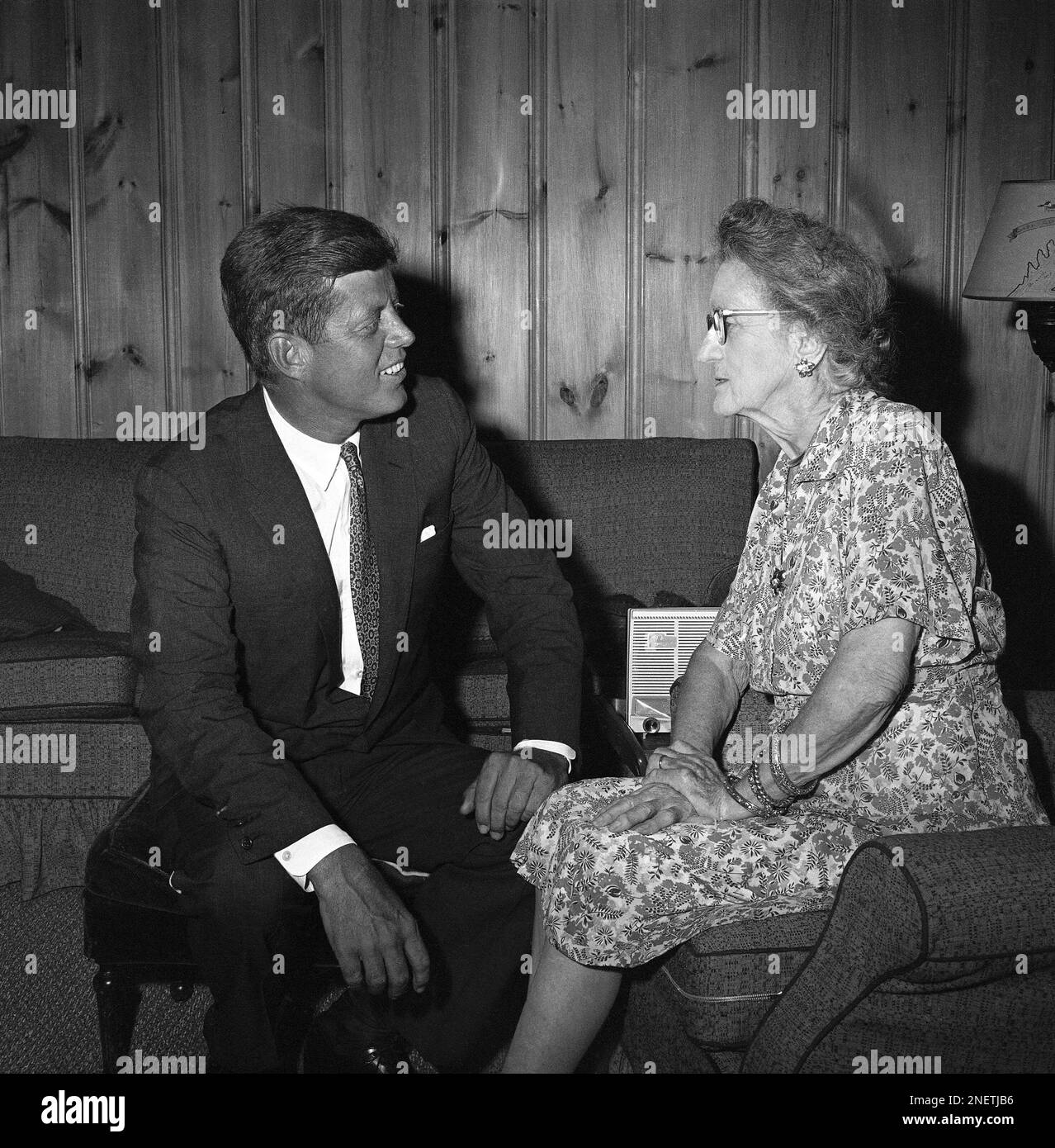 Senator John Kennedy visits with his 95-year-old grand mother, Mrs ...